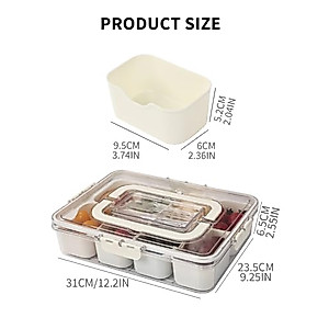 SNEKZ 𝟮 𝗣𝗮𝗰𝗸 Divided Serving Tray with Lid and Handle, 8 Compartments Portable Snackle Box Container for Fruit, Veggies,Clear Snack Containers for Kids and Adult, Perfect for Travel, Picnic