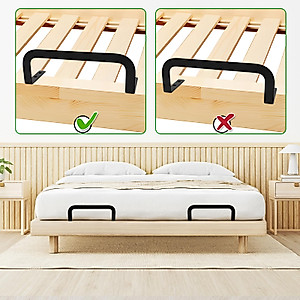 6Pcs Mattress Retainer Bar Mattress Slide Stopper from Sliding Non Slip Mattress Holder for Adjustable Bed Wider Taller Metal Mattress Holder for Wooden Bed Frame Black