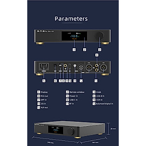 S.M.S.L SU-10 MQA Decoder Dual ES9038PRO Support MQA-CD High-Performance Audio DAC 32Bit/768kHz DSD512 Hi-Res Audio Support LDAC,Aptx/HD,SBC,AAC