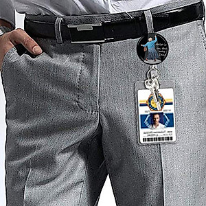 Help is on The Way Dear Badge Reel,Funny Badge Reels Retractable,Badge Holder Retractable Clip，Retractable Badge Holders for Nurses Office Teacher Blcak