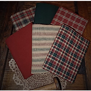 Primitive Homespun Fabric~Christmas Spruce~Farmhouse Rustic Fabric~ (Strips (50) 1" x 18") (Jelly Roll (15) 2.5” x 44”)