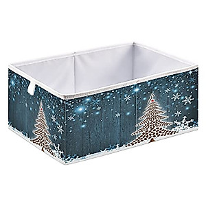 Kigai Christmas Tree Storage Baskets, 16x11x7 in Collapsible Fabric Storage Bins Organizer Rectangular Storage Box for Shelves, Closets, Laundry, Nursery, Home Decor