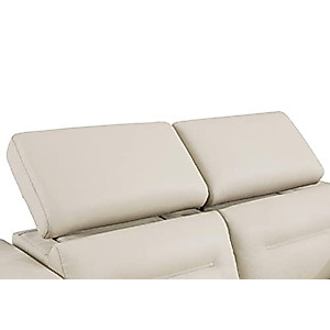 Blackjack Furniture Siena Power Reclining Sofa with USB Ports to Charge Devices, Adjustable Multi-Position Headrests, Wall Hugger Design, 82.6" W, Beige