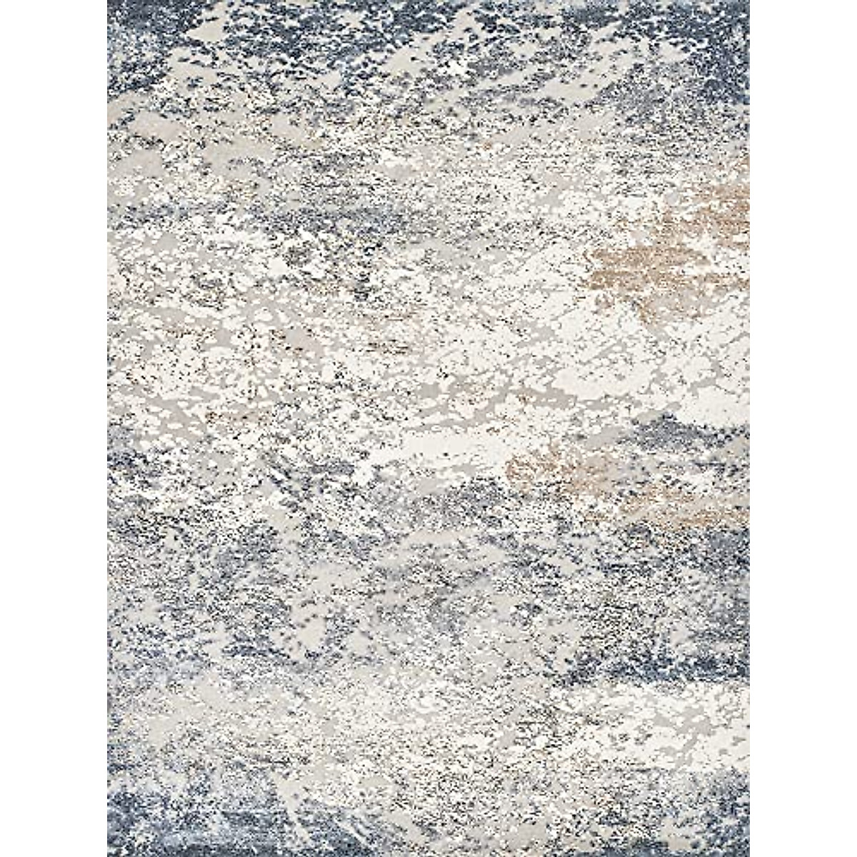 Art&Tuft Washable Rug, Anti-Slip Backing Abstract 8x10 Area Rugs, Stain Resistant Rugs for Living Room, Foldable Machine Washable Area Rug (TPR18-Blue, 8'x10')