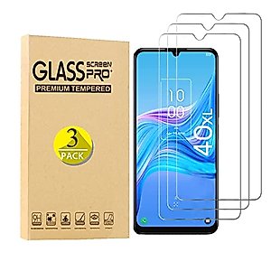 Tznzxm [3-Pack] Screen Protector for TCL 40XL Tempered Glass,Tempered Glass for TCL 40XL Screen Protector,Case Friendly 9H Hardness HD Anti-Scratch, Bubble Free Film for TCL 40 XL