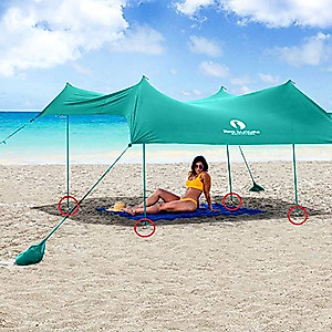 Red Suricata Sunshade Pole Anchors - Set of 4 Sand Anchors for Family Beach Sun Shade Canopy Tent or Multi Terrain Sunshade (no Canopy & no Poles Included)