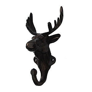 Treasure Gurus Rustic Cast Iron Deer Elk Doe Coat Hook