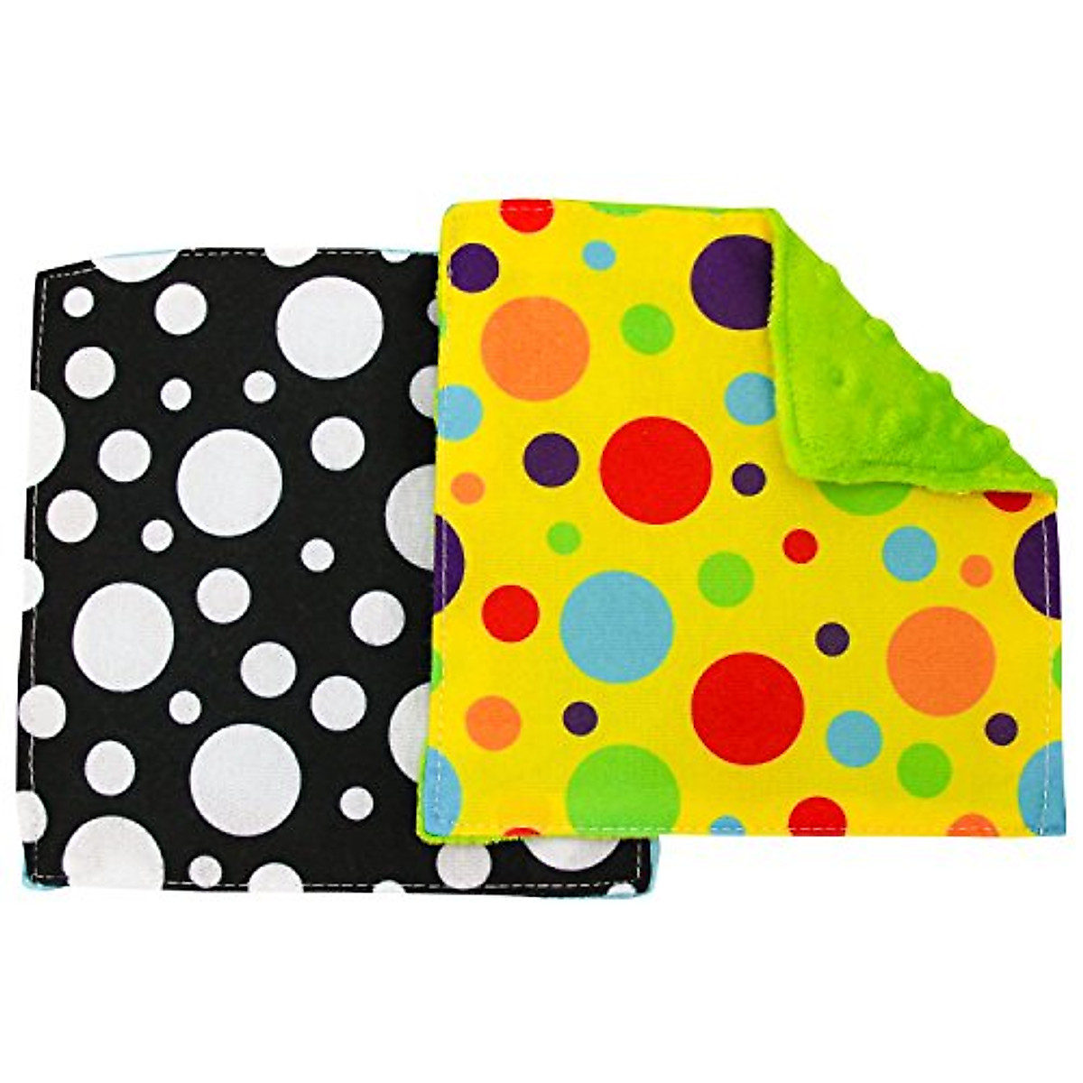 S&T INC. Crinkle Square Sensory Toys for Babies, Baby Crinkle Toys for Infants, Toddlers, Children, Dots Print, 6 Inch x 6 Inch, 2 Pack