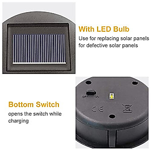 Solar Light Replacement Part 2 Pack /4 Pack Solar Panel Lantern Lid Lights, Lantern Light Replacement, Outdoor Solar Replacement Parts for Outdoor Hanging Solar Lanterns Garden Patio Decor(6pcs)