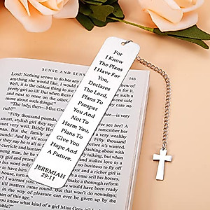 Bible Verses Bookmark Gifts for Women, Jeremiah 29 11, Christian Religious Bookmark for Godson Goddaughter, Book Lover Gifts, Inspirational Catholic Gifts Easter Baptism Communion Faith Keepsake