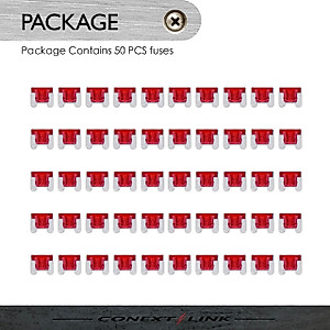 Conext Link ATMLP10-50 ATM Low Profile Fuse Nickle Plated 50 Pack (10 Amp) （14482）