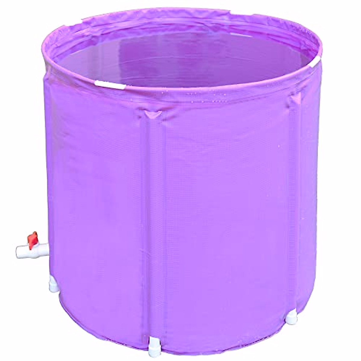 Portable Plastic Bathtub, Folding Spa BathTub for Adults,23"×25" Freestanding Soaking Tub Non-Inflatable Ice Bath Tub, Thickened Thermal Foam to Keep Temperature (Purple Bathtub)