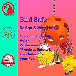 Bonka Bird Toys 1936 Ballspike Bird Toy Parrot cage Toys Cages African Grey Conure Cockatoo