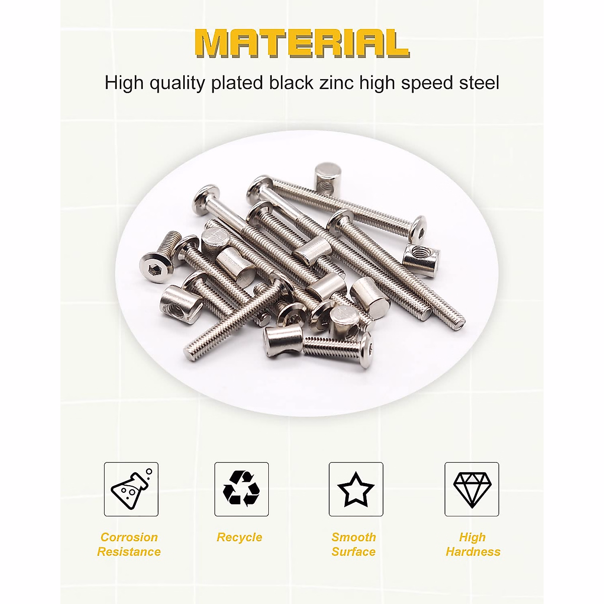 Crib Screws Hardware Replacement Kit - 28 Set Baby Bed Frame Bolts &Barrel Nuts Set for Delta/Graco/Dream On Me,M6x20/40/60/80 mm Hex Drive Socket Cap Screws Barrel Nuts