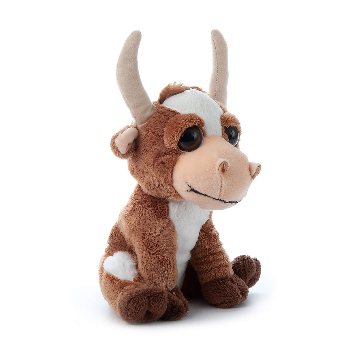 The Petting Zoo Longhorn Stuffed Animal, Gifts for Kids, Bright Eye Zoo Animals, Longhorn Plush Toy 7 inches