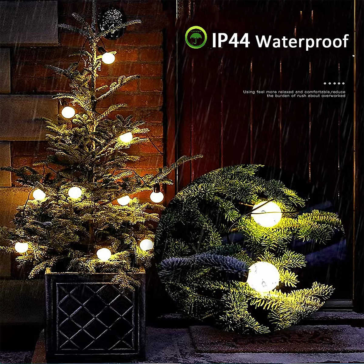 ENCHANT Outdoor String Light 43 FT Strand –LED Lights with 20 Bulbs (2 LED Chips Spare), Weatherproof Connectable Hanging for Patio Garden Bistro Café Night Party Decoration Warm White G50-G1