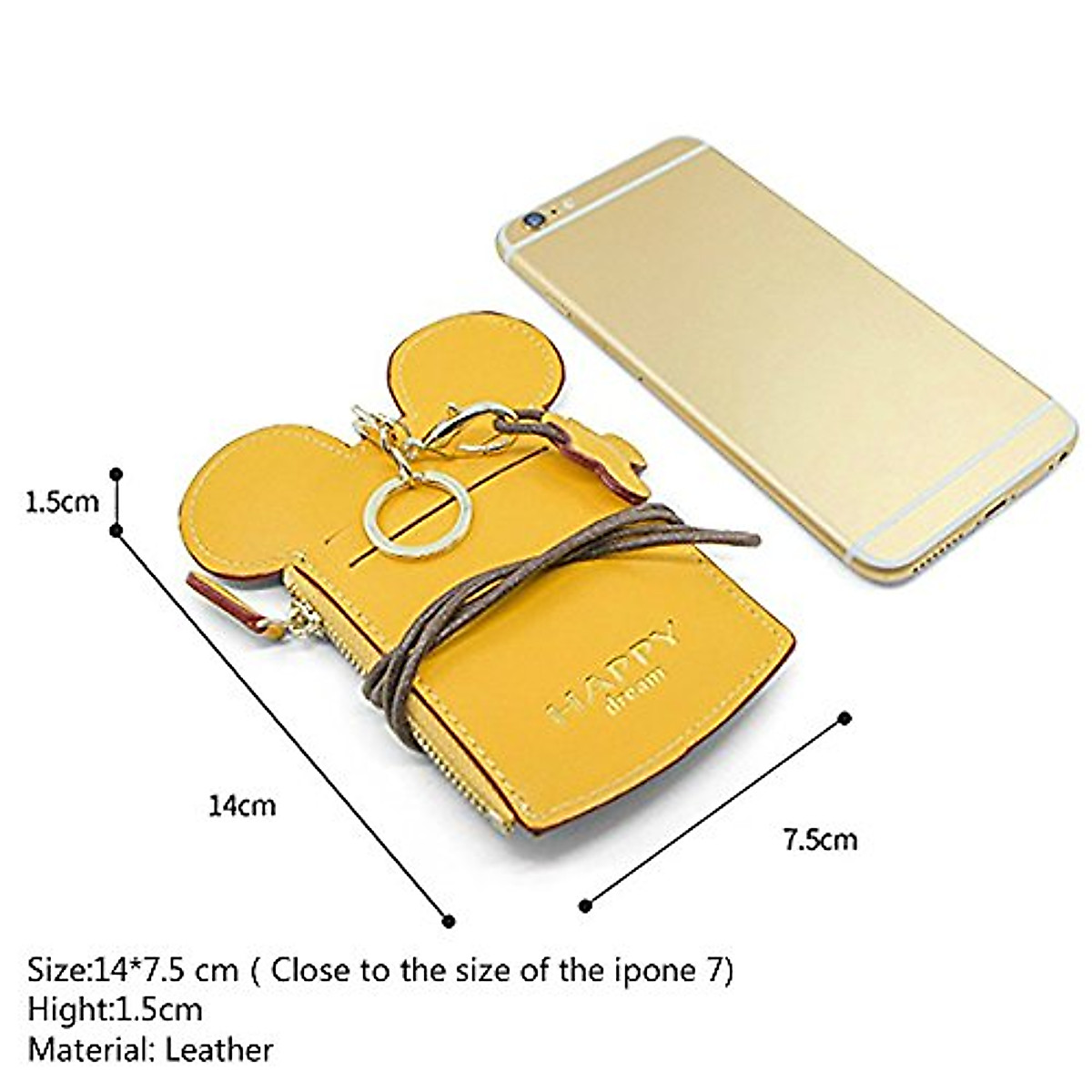 LEECCO Red Neck Pouch,Trend Small Travel Leather Student ID Card Holder Lanyard Neck Pouch Bag With Coin Wallet Purse for Students Women Kids Girls