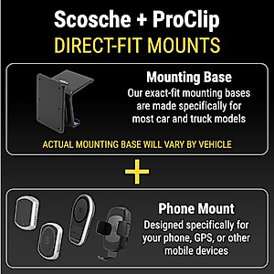Scosche MPQ5AMPSPC-UB MagicMount Pro Charge5 15W MagSafe Wireless Charging Magnetic Cell Phone Car Mount with AMPS Mounting Plate Compatible with Scosche/ProClip Vehicle Specific Mount Bases