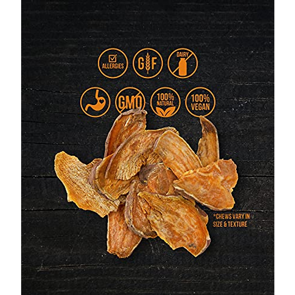 Wholesome Pride Sweet Potato Chews 100% All-Natural Single Ingredient, USA-Sourced Dog Treats, 8 oz