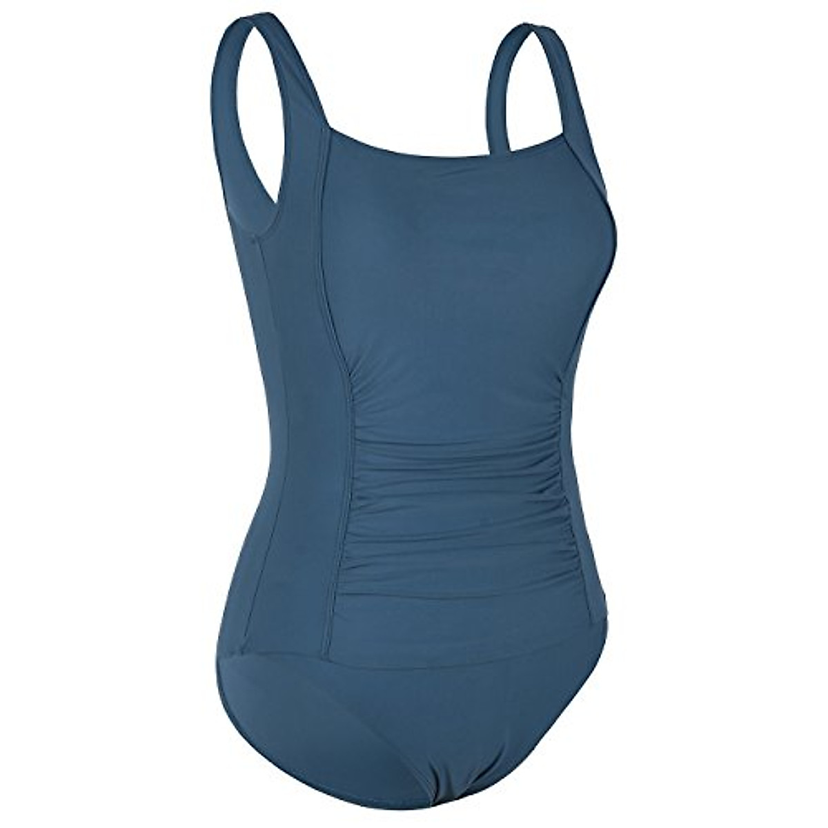 Firpearl Women Retro One Piece Bathing Suit Ruched Tummy Control Swimsuit Aquamarine Blue US10