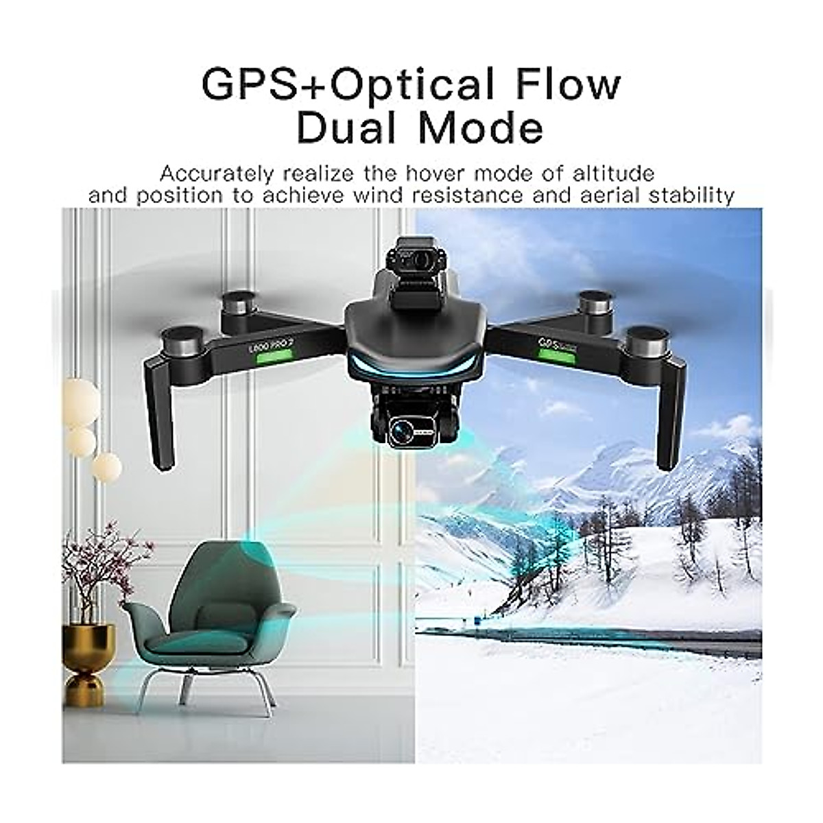 RKSTD 4K Camera GPS RC Drone For Adults, RC Quadcopter, Auto Return, Brushless Motor, Circle Flight, Waypoint Flight, Altitude Hold, Headless Mode, 360° Obstacle Avoidance