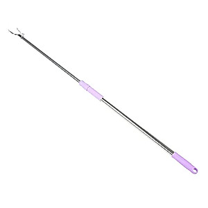 Yardenfun Stainless Steel Telescopic Rod Adjustable Hitch Stainless Steel s Hooks Household Tools Clothes Drying Fork Closet Grabber Clothes Hanger Hook Pole Clothes Reach Rod Clothes Rod