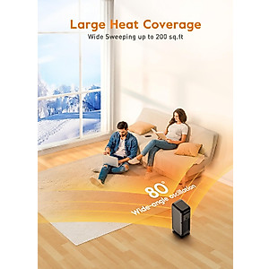 Givebest Space Heaters for Indoor Use, Touch Panel, 1500W Fast Heating Electric Heater with Remote, 5 Modes Quiet Heater with Night Light, Oscillating Heater with Thermostat for Bedroom, Office