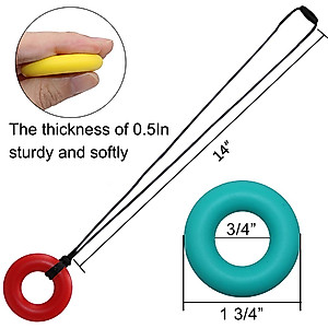 Sensory Chew Necklace for Kids and Adults, 5 Pack Silicone Chewy Toys, Oral Motor Aids Chew Pendant Chewable Toys for Boys and Girls with Autism, ADHD, Reduces Chewing Donut Multicolor