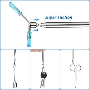 4 Pieces Pick Up Tool Piercing Ball Frabber Tool Magnetic Telescoping with 4 Prongs IC Chips Metal Grabber Claw Pickup Holder Electronic Component Catcher for Tiny Objects in Home Office