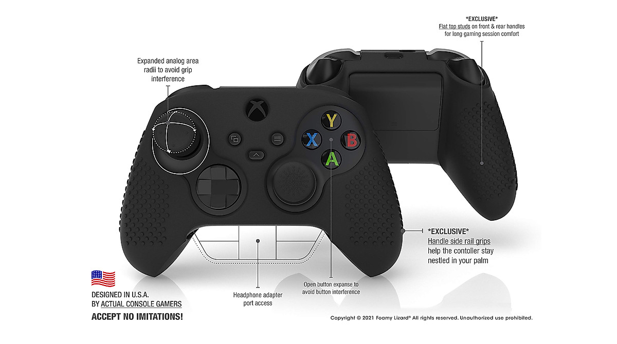 Foamy Lizard Xbox Series X/S Controller Skin - Black