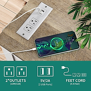 YITAHOME End Table with Charging Station, Narrow Side Table with Storage Shelf, Farmhouse Nightstand with Storage for Small Spaces, Living Room, Bedroom, Grey Wash