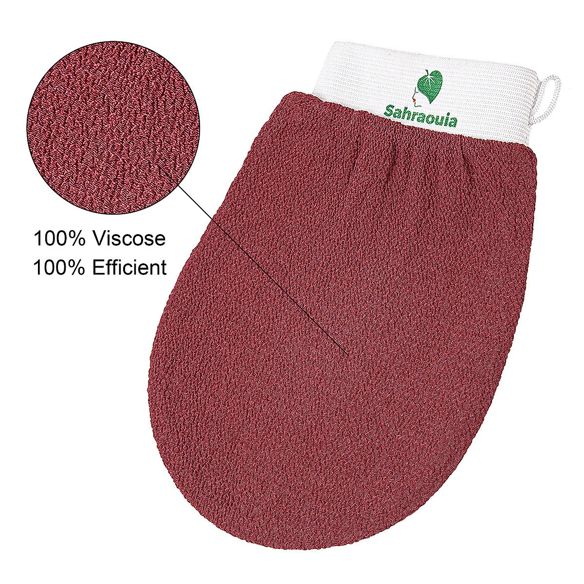 SAHRAOUIA Exfoliating Glove & Back Scrubber - Viscose Dead Skin Scrubbers for Men/Women - Remove Unwanted Dry Skin - Moroccan Exfoliating Glove for Body Scrub w/Bath Back Scrubber for Smooth Skin