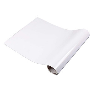 F&U Waterproof High Gloss Glittery Vinyl Pearl White Self Adhesive Wall Paper for Covering Kitchen Counter Top Cabinet Wardrobe Furniture (23.79" x 195", White)