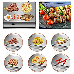 PNKKODW 1500W Commercial Griddle,14” Electric Griddles Grill,Commercial Flat Top Griddle Countertop Griddle Hot Plate Kitchen Stainless Steel Restaurant Grill with Griddle Accessories