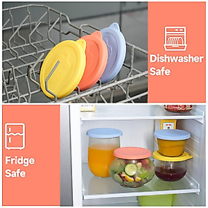 80mm Silicone Replacement Lids For Weck Jars, Airtight Keep Fresh Lids Fits Models 976, 900, 908, 996, 901，Microwave & Dishwasher Safe