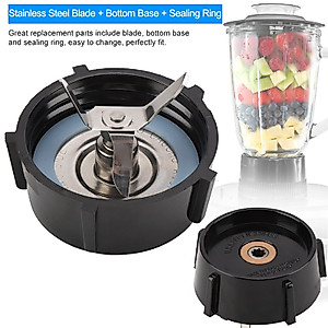 Blender Blades Stainless Steel Blade With Bottom Rubber Ring Blender Bottom Blades Juicer Blender Replacement Kit Blender Replacement Accessories for Electric Blenders