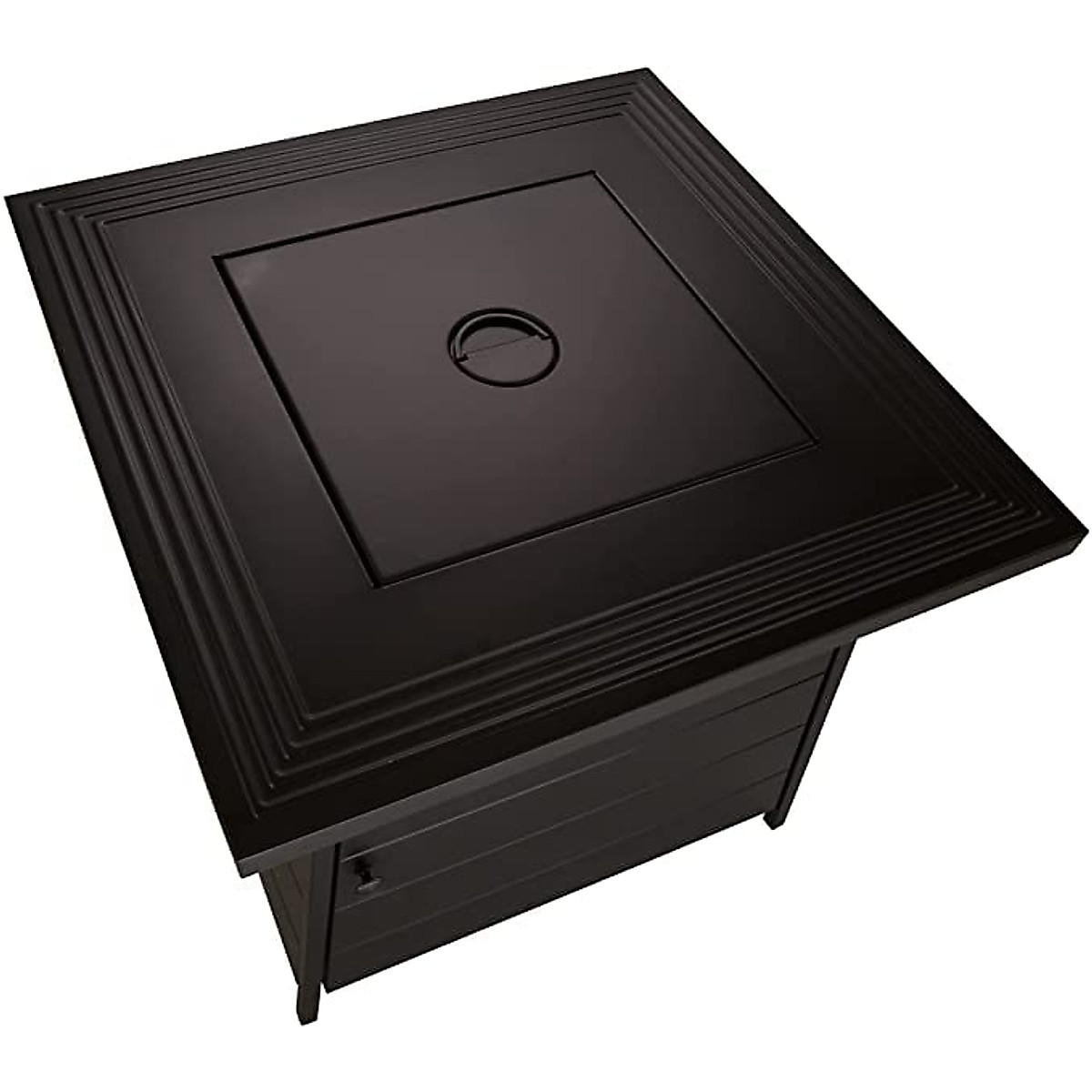 Endless Summer, The Anderson, 28" Square Steel Mantel Outdoor Propane Fire Pit, Includes Lava Rock and Table Insert