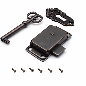 Kerixi Vintage Cabinet Cupboard Furniture Decorative Lock Case Box Lock with Key and Screws
