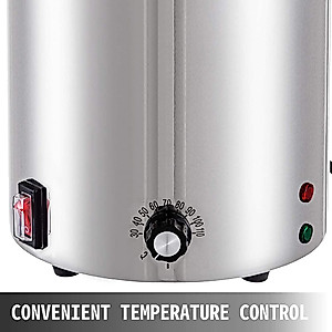 800/1600W Commercial Cheese Warmer, Electric Cheese Dispenser with Pump Temp Adjustable 30-110℃ for Chocolate/Cheese/Butter (Round Single Head)