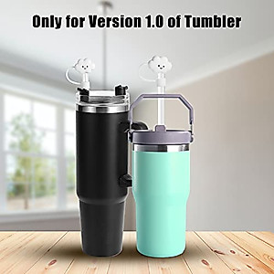 4pcs Spill Proof Stopper for Stanley, Silicone Spill Proof Stopper with 2pcs Cloud Straw Covers Reusable Spill Proof Plug Compatible with Stanley Cup 1.0 40/30oz