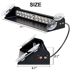 Lattofigy 2 in 1 Dash Emergency Strobe Lights 2x14 inch 24LED Safety Hazard Warning lights Interior Front/Rear Windshield Deck Split Light Bar for Car Truck Vehicles (Green/White)