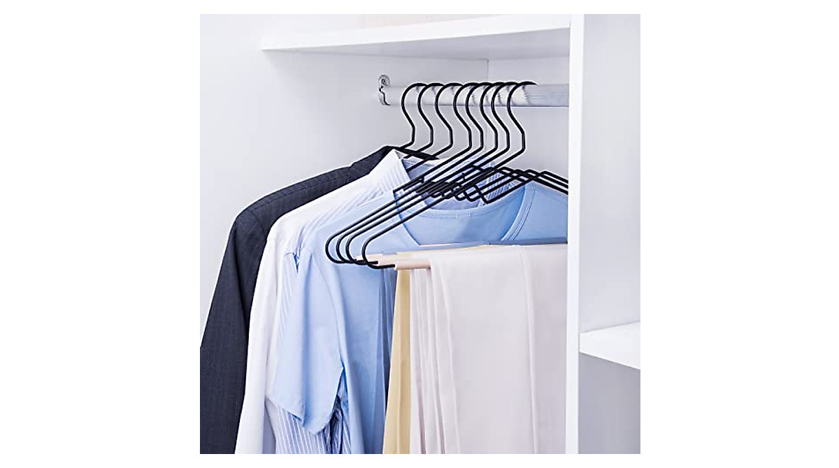 Nature Smile Premium Black Metal Suit Hangers - 10 Pack