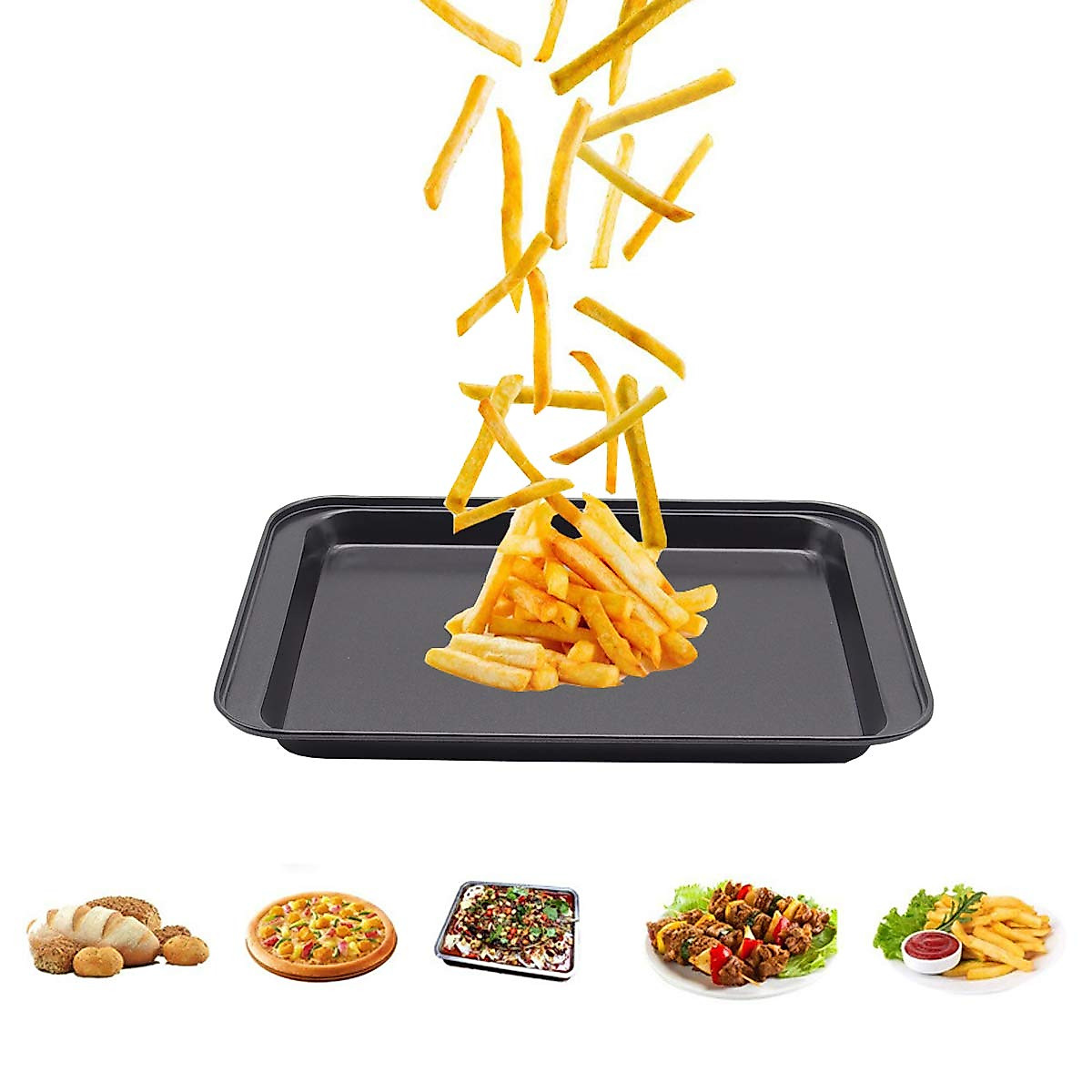 HYTK 2 Small Baking Sheets 9.45 X 7.09 Inch (Inner 7.5x6) Mini Cookie Tray Toaster Conventional Oven Pan Nonstick No Warp Magnetic Bakeware for 1 or 2 Person