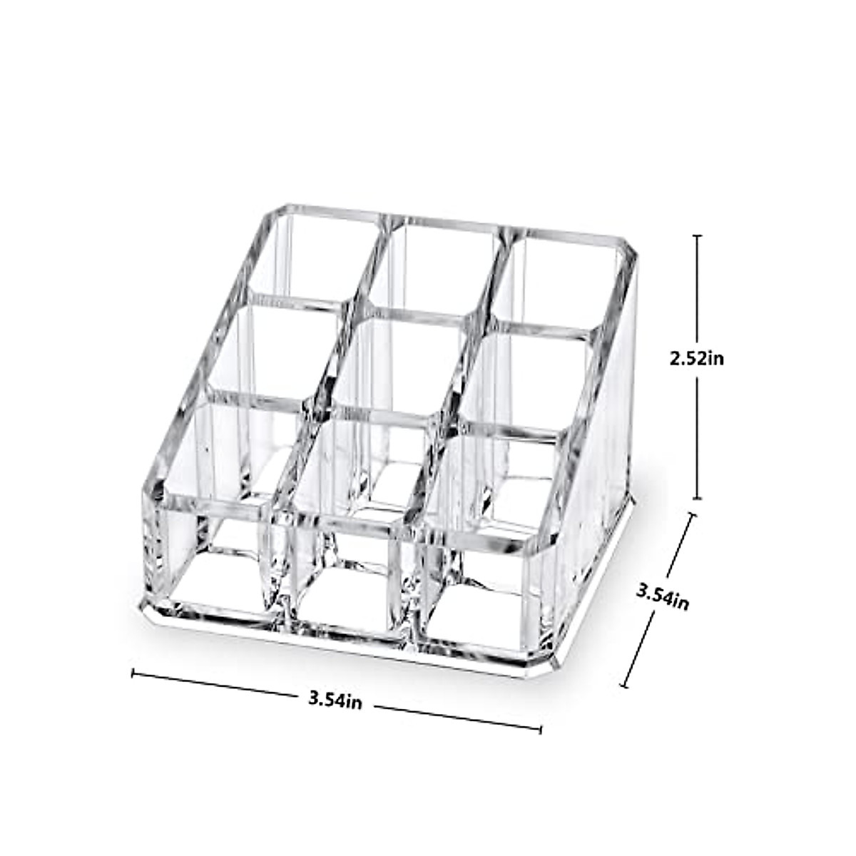 MOSIKER Lipstick Lip Gloss Organizer,Small Clear Acrylic Compact Essential Oil Rollerball Perfume Holder with 9 Slots