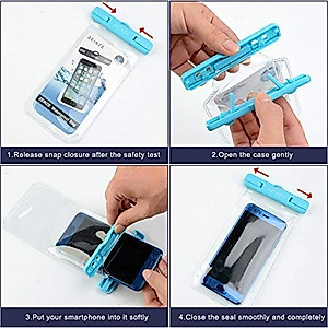 ZEINZE 4 Pack Waterproof Phone Pouch Universal Waterproof Phone Case Dry Bags for iPhone 13 Pro Max XS Max XR X 8 7 6S Plus Galaxy Pixel Up to 6.9