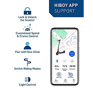 Hiboy KS4 Pro Electric Scooter with 500W Motor, 19 MPH 25 Miles Range, 8"-10" Tires Electric Scooter Adults, Portable Folding Commuting E-Scooter with Double Braking System and Hiboy App