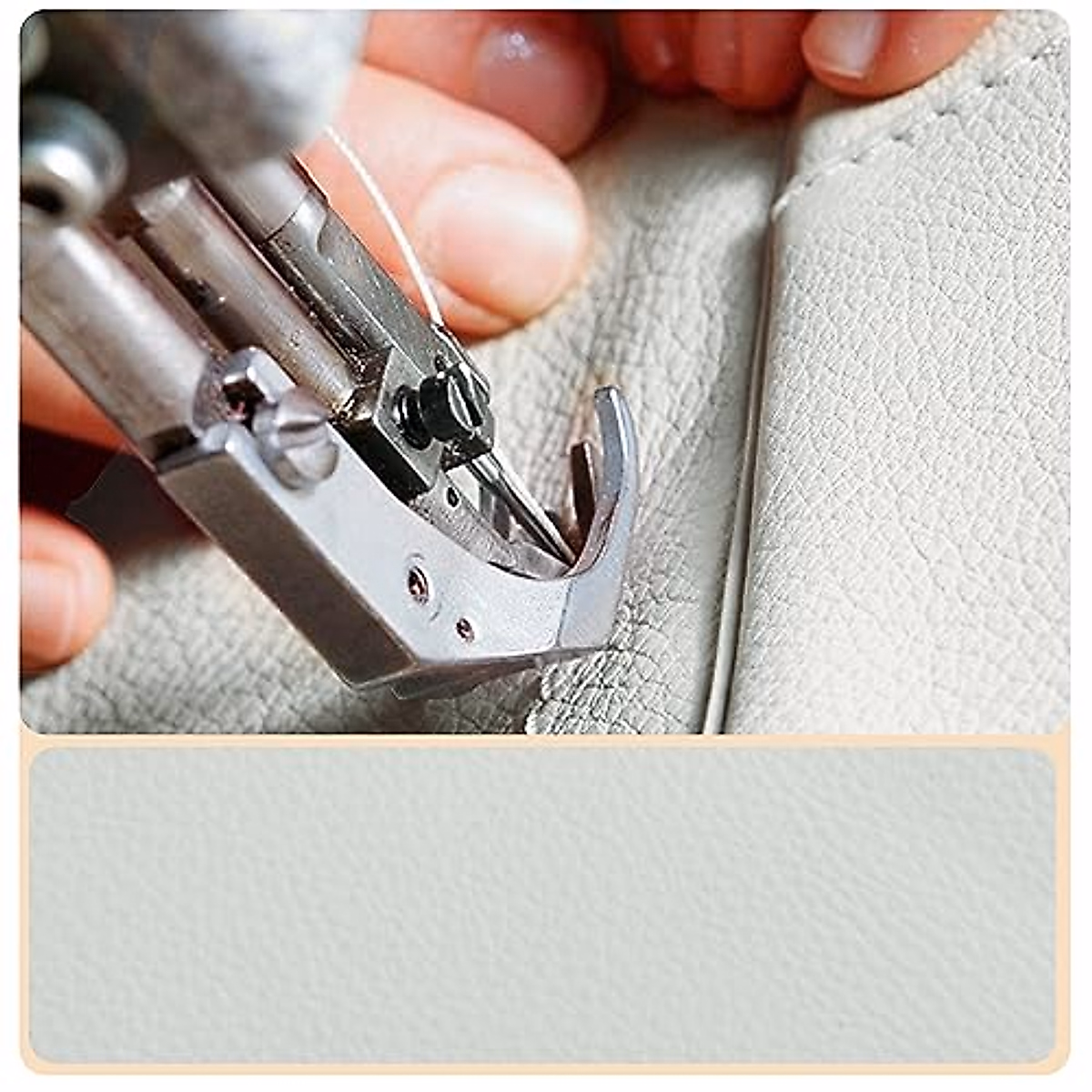 BAMOOLI 120'' Leather Curved Sectional Couches, Mid-Century Modern Leather Sectional Sofa Couches with 3 Pillows, Modular Sectional Couch Real Leather Sofas for Living Room, Bedroom, Apartment, Beige