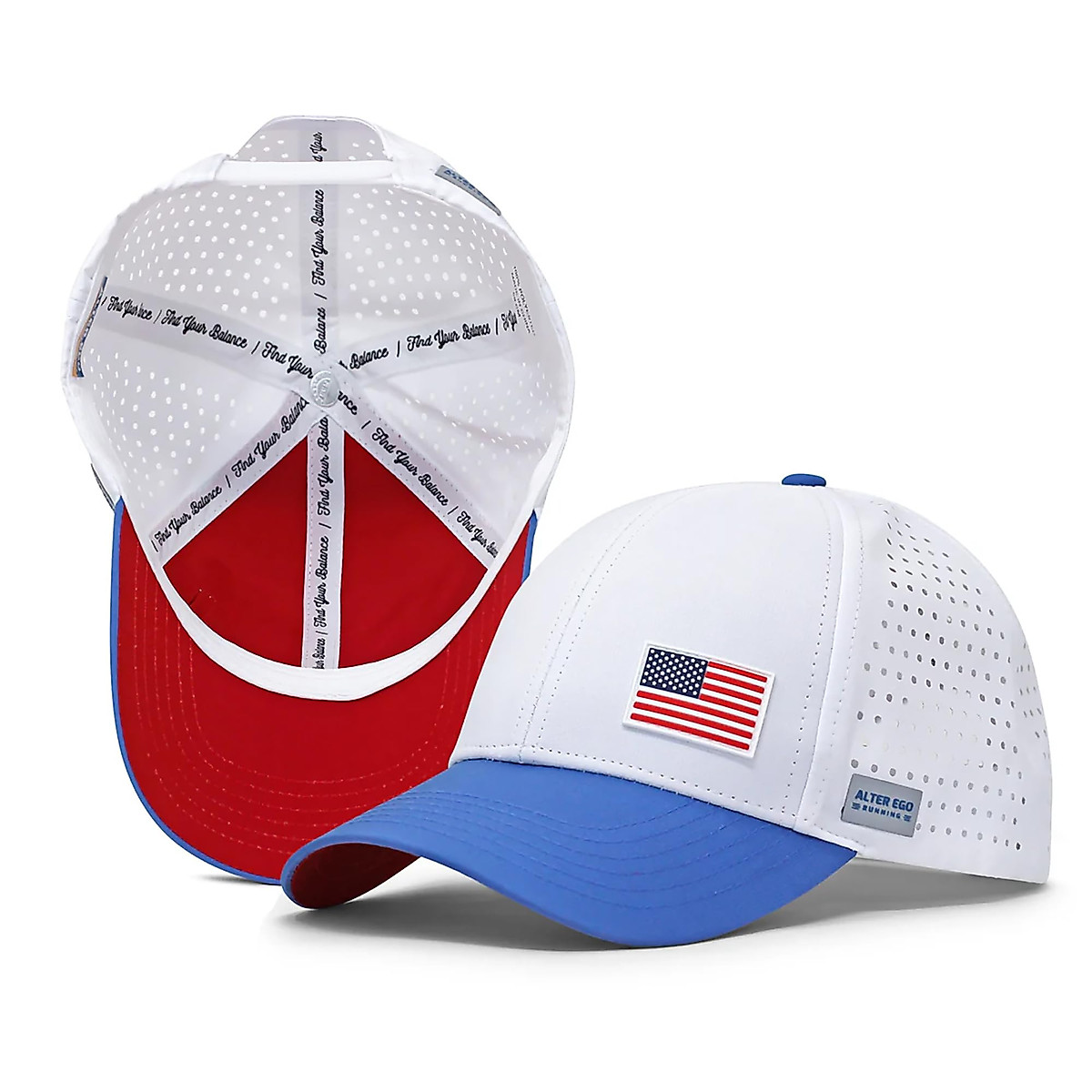 Alter Ego Running Trotter Splash RWB Flag - Durable, Lightweight, Breathable Premium Hat (RWB Flag, Medium)