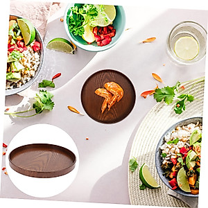 VILLCASE 4pcs Wooden Round Tray Coffee Table Decor Tray Cutlery Tray Round Coffee Table Tray Wood Tray for Desktop Trays Decorative Large Tray Dessert Serving Tray Wooden Shape Tray Tea Set