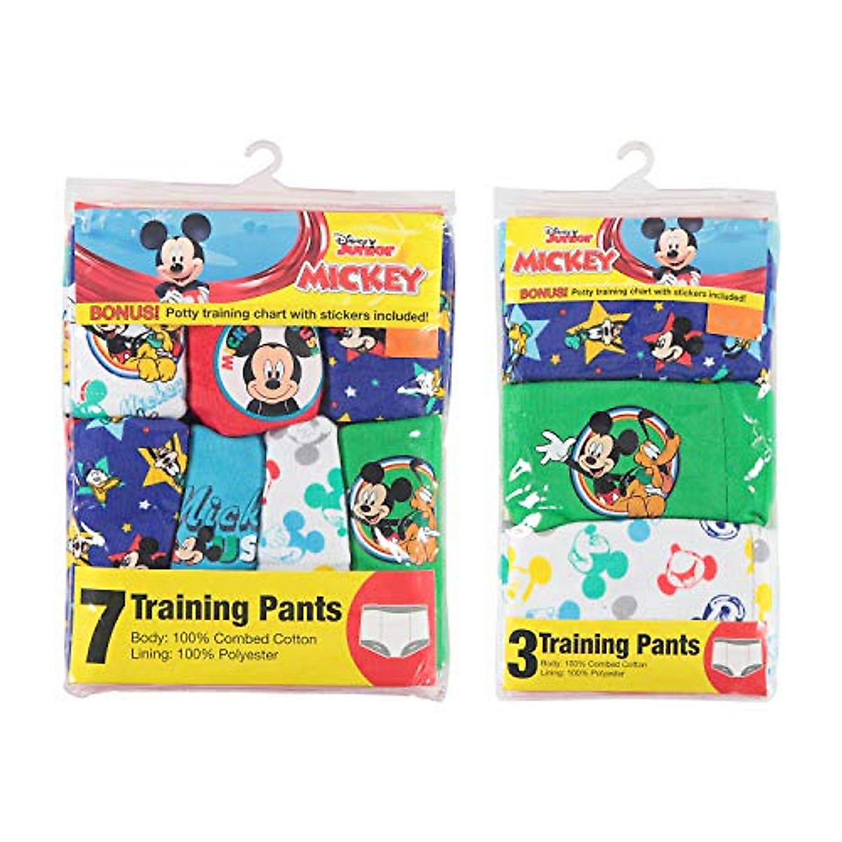 Disney Boys' Toddler Mickey Mouse Potty Starter Kit with Stickers & Tracking Chart in Sizes 18M, 2T, 3T, 4T, 10-Pack Training Pant